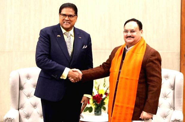 Suriname President Santokhi visits BJP office, meets Nadda