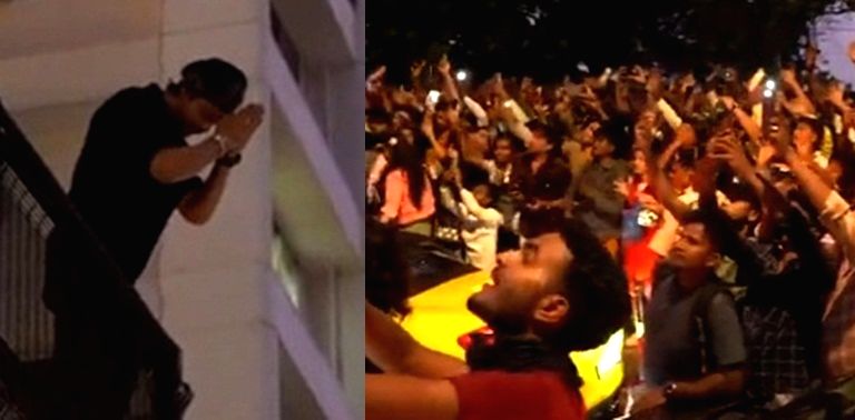 Shah Rukh Khan greets his 'mahmaans' as fans swarm outside Mannat