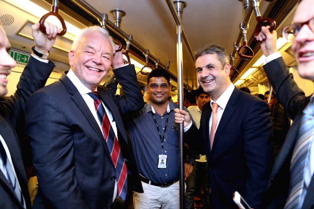 Swedish Energy Minister takes Delhi Metro ride