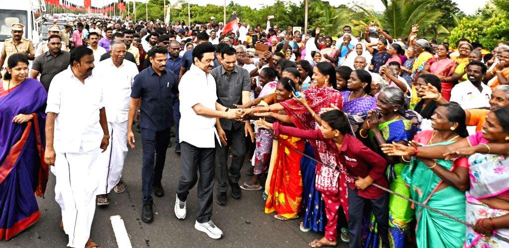 Tamil Nadu Chief Minister MK Stalin receives a warm welcome