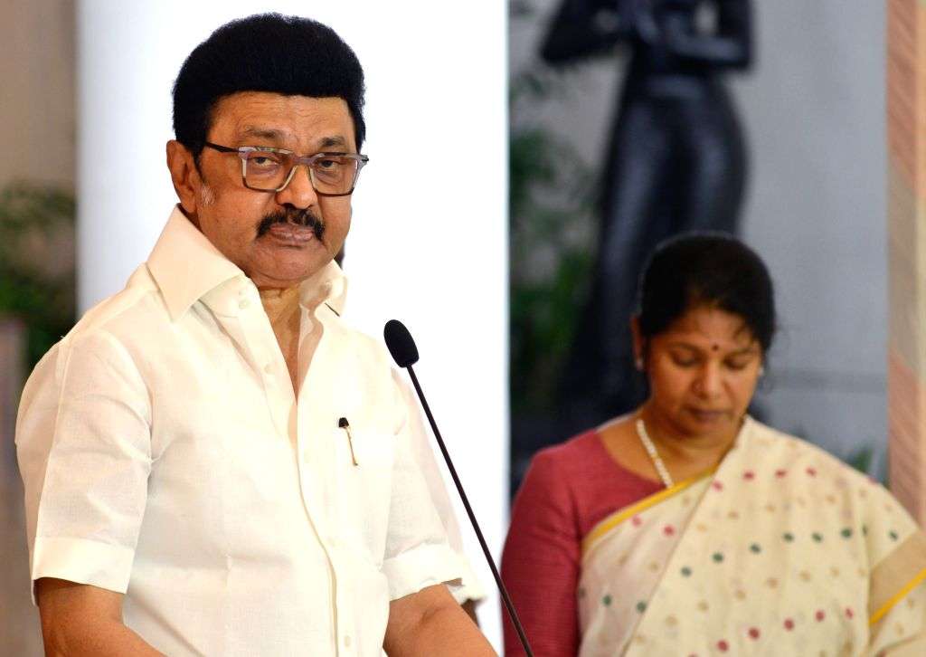 Tamil Nadu Chief Minister MK Stalin speaks to the media