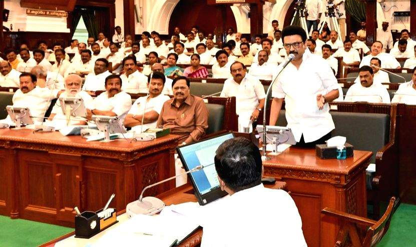 Tamil Nadu CM MK Stalin speaks during the budget session