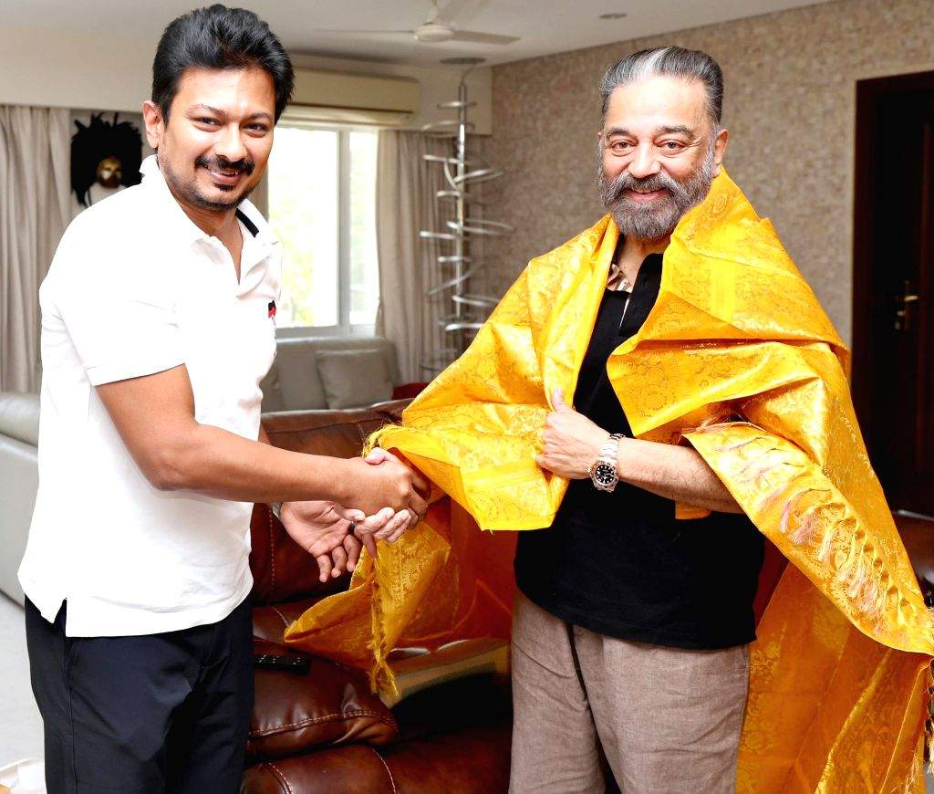 Tamil Nadu Deputy Chief Minister Udhay Stalin meets Actor Kamal Hassan
