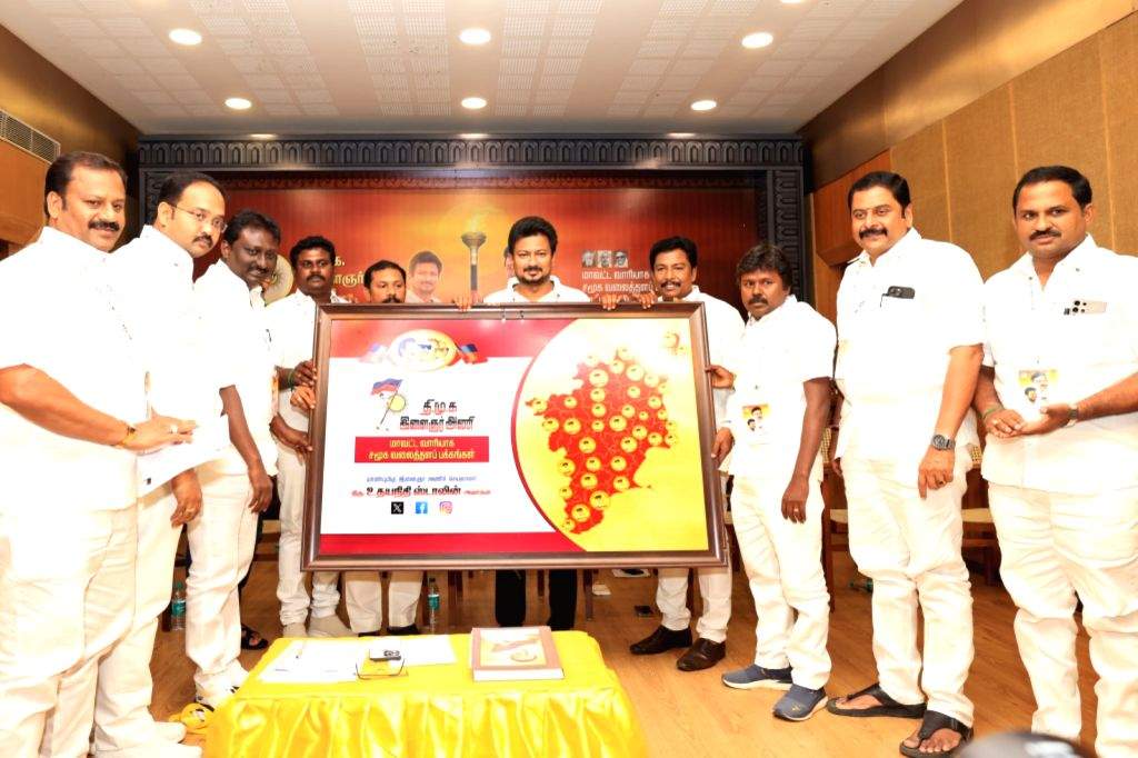 Tamil Nadu Sports Development Minister Udayanidhi Stalin during the DMK ...