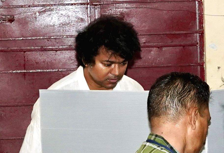 Tamilaga Vettri Kazhagam (TVK) chief and actor Vijay casts his vote ...