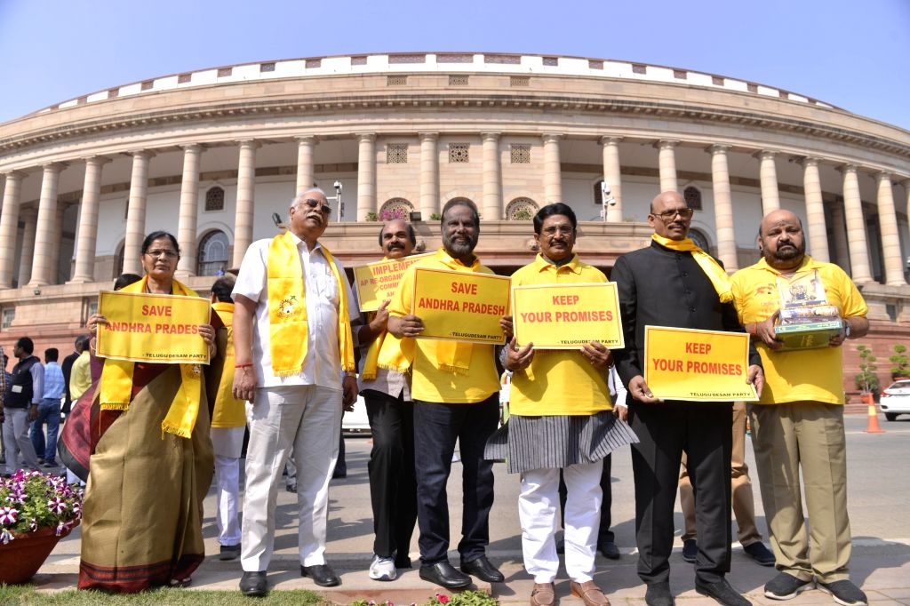 Parliament - TDP MPs' demonstration