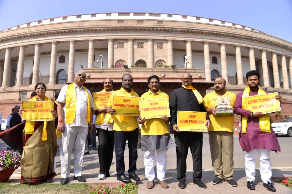 Parliament - TDP MPs' demonstration
