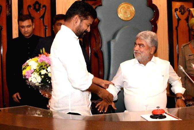 Telangana CM Revanth Reddy congratulates Congress MLA Gaddam Prasad Kumar