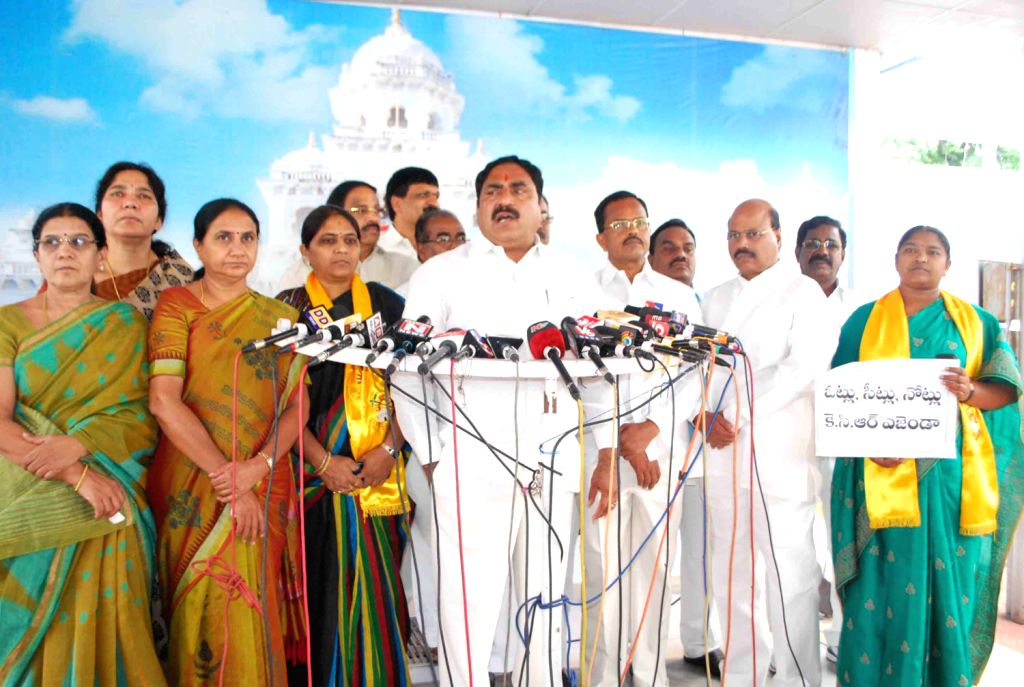 Telugu Desham Party legislatures protesting against increasing crime rate