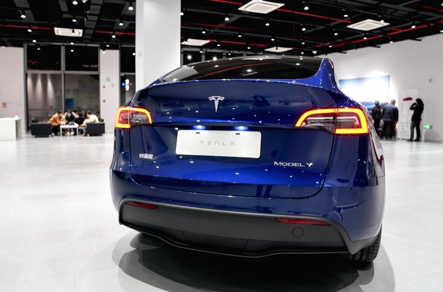Tesla Model Y vehicle in Shanghai, east China.