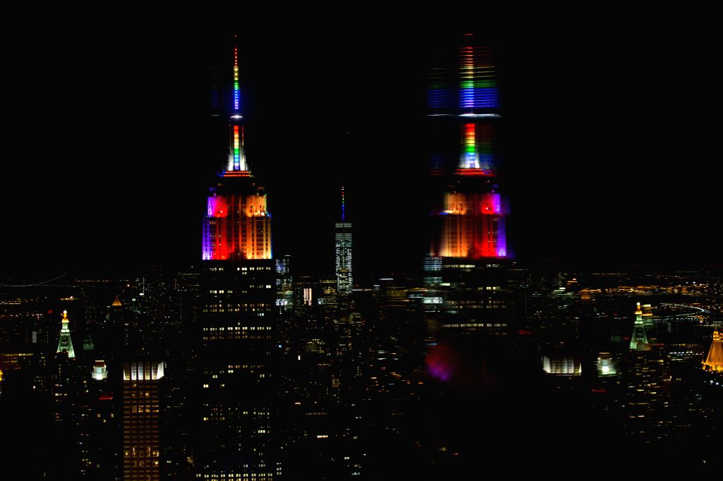 U.S.-NEW YORK-EMPIRE STATE-PRIDE WEEK-RAINBOW LIGHT