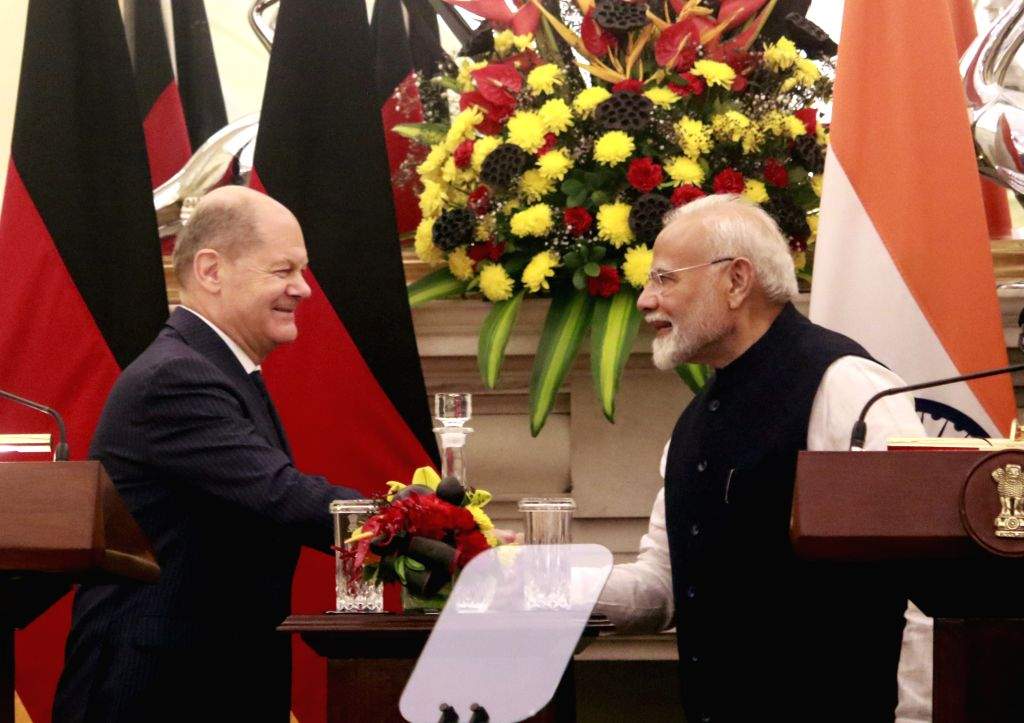 The exchange of agreements between India and Germany at Hyderabad House