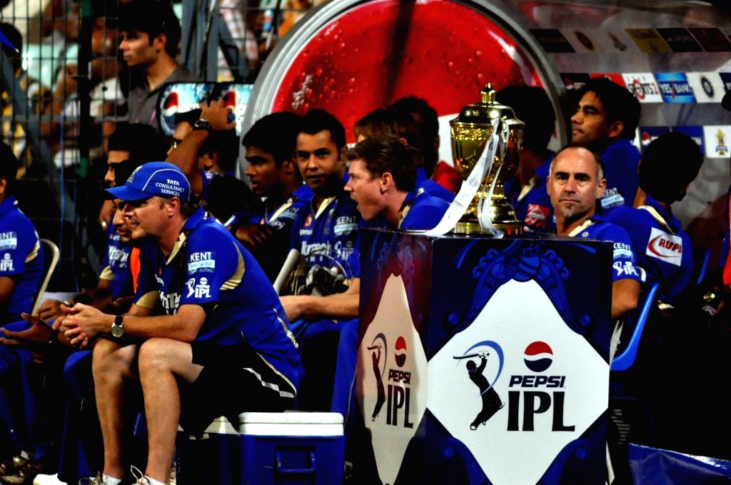 The IPL trophy at Eden Gardens during the match between Rajasthan ...