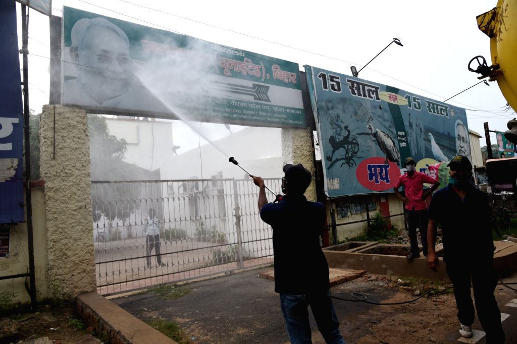 JD-U headquarters being sanitised