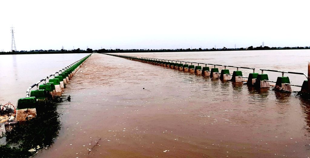 Overflowing Krishna river after incessant rains in Raichur