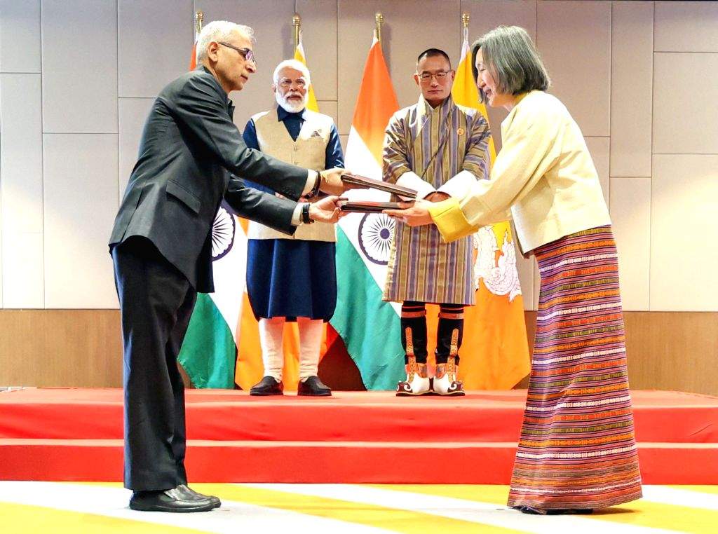 Prime Minister Narendra Modi with Prime Minister of Bhutan, Tshering ...
