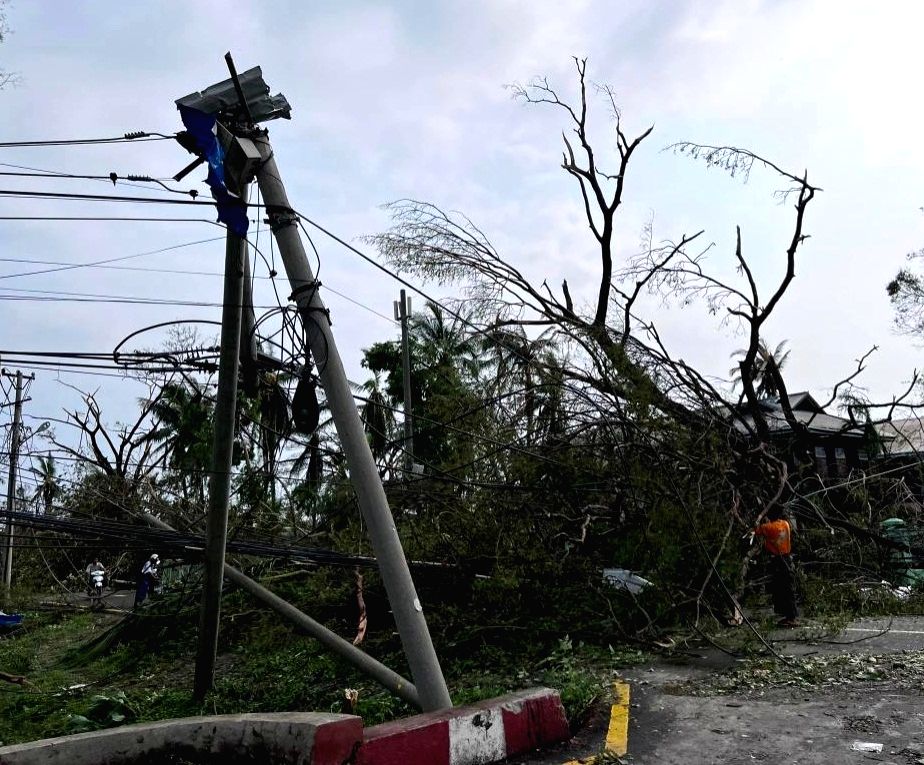 Myanmar :Damages caused by Cyclone Mocha in Sittwe