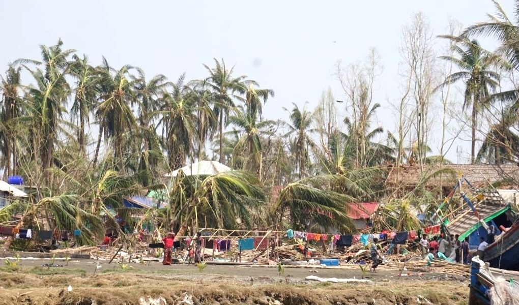 Myanmar :Houses damaged by Cyclone Mocha in Sittwe