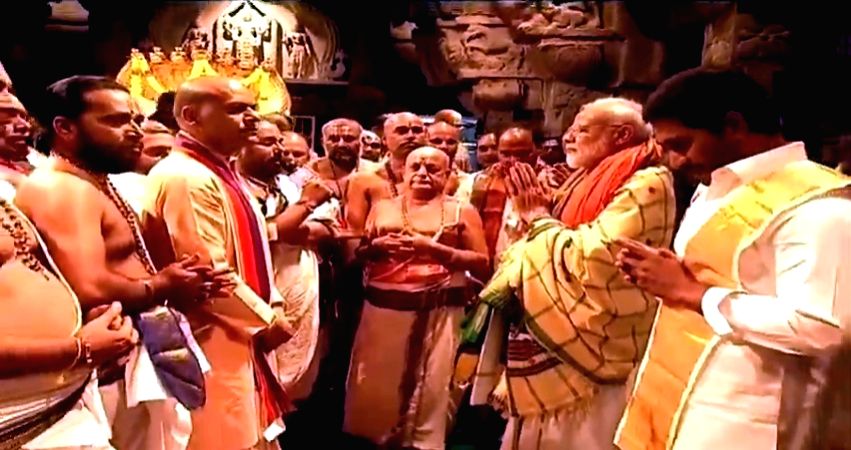 Modi offers prayers at Tirumala temple