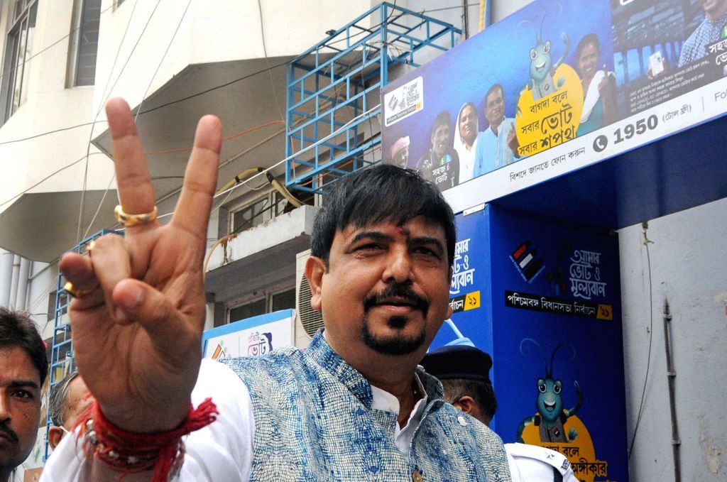 TMC leader Sujit Bose took part in a rally during going to file ...