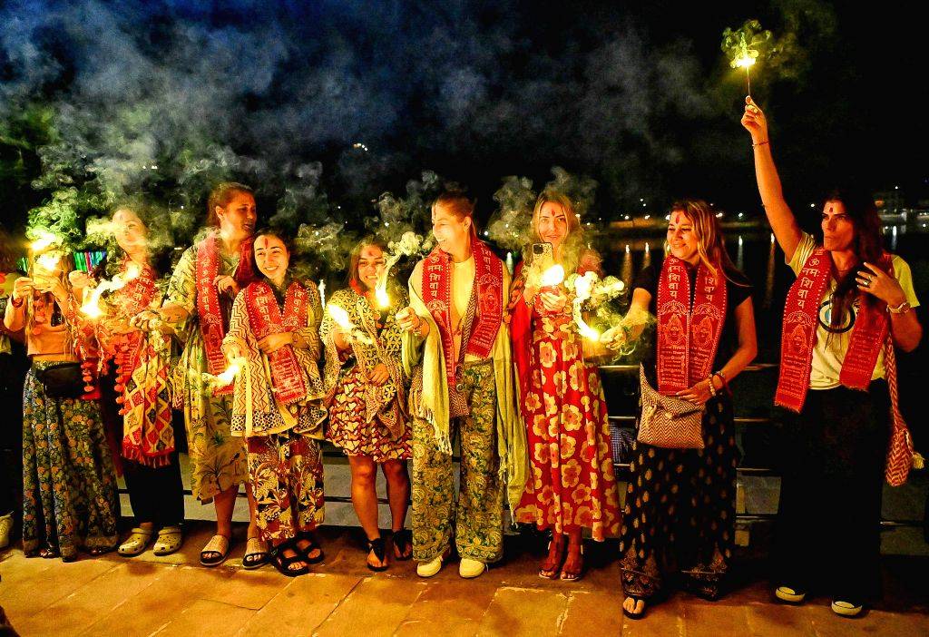 Tourists celebrate Diwali