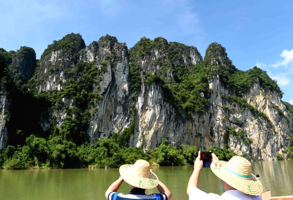 CHINA-GUANGXI-ZUOJIANG RIVER-HUASHAN ROCK PAINTING