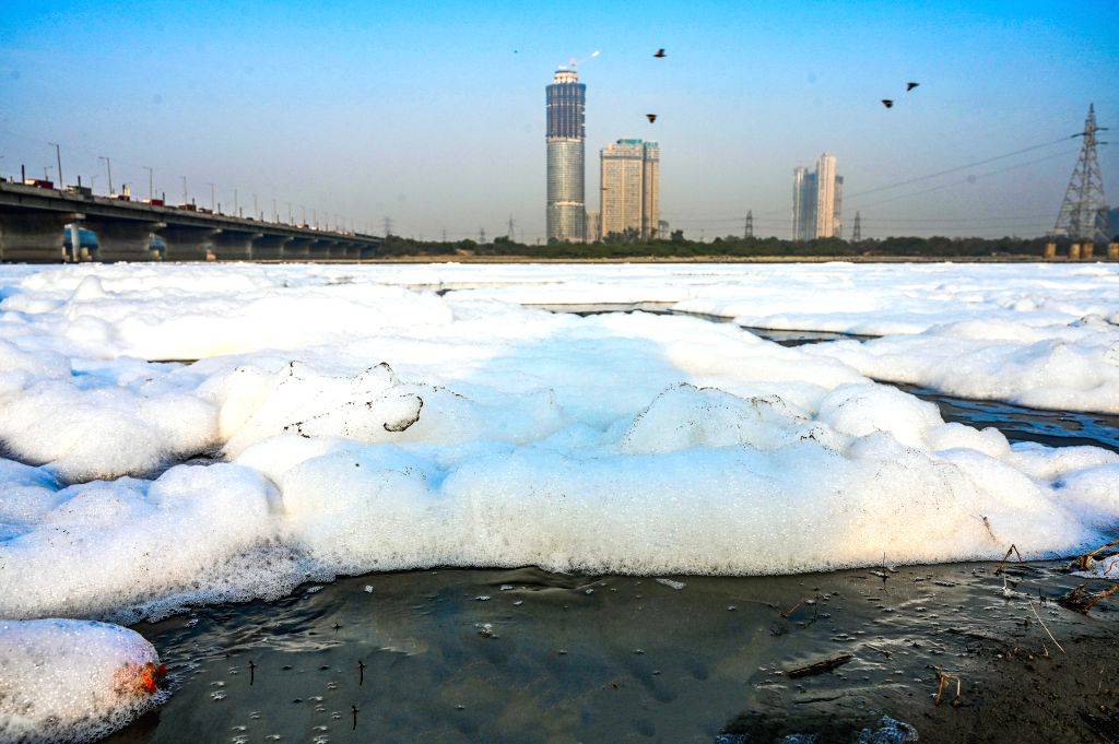 Toxic Foam Seen on Yamuna River