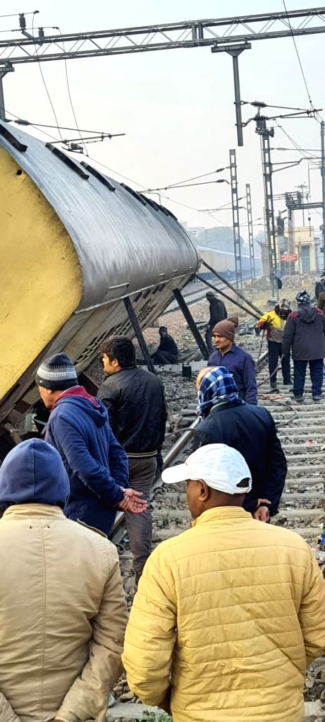 Guard coach of goods train derails, overturns in Gurugram