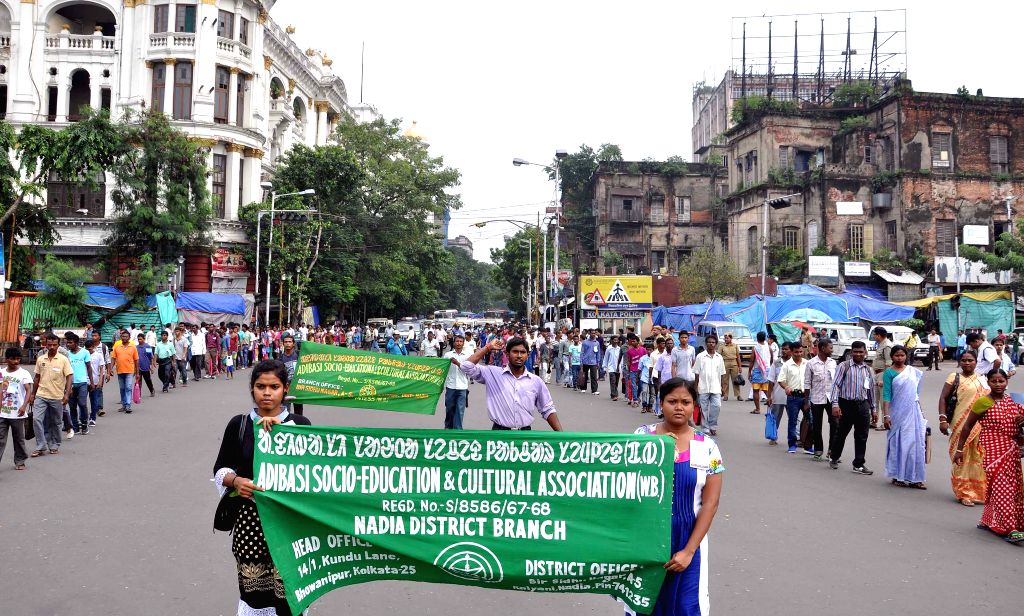Tribals' demonstration against WB Govt.