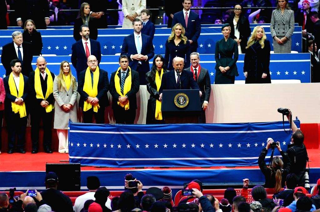 U.S. President Donald Trump attends his presidential parade at Capital ...
