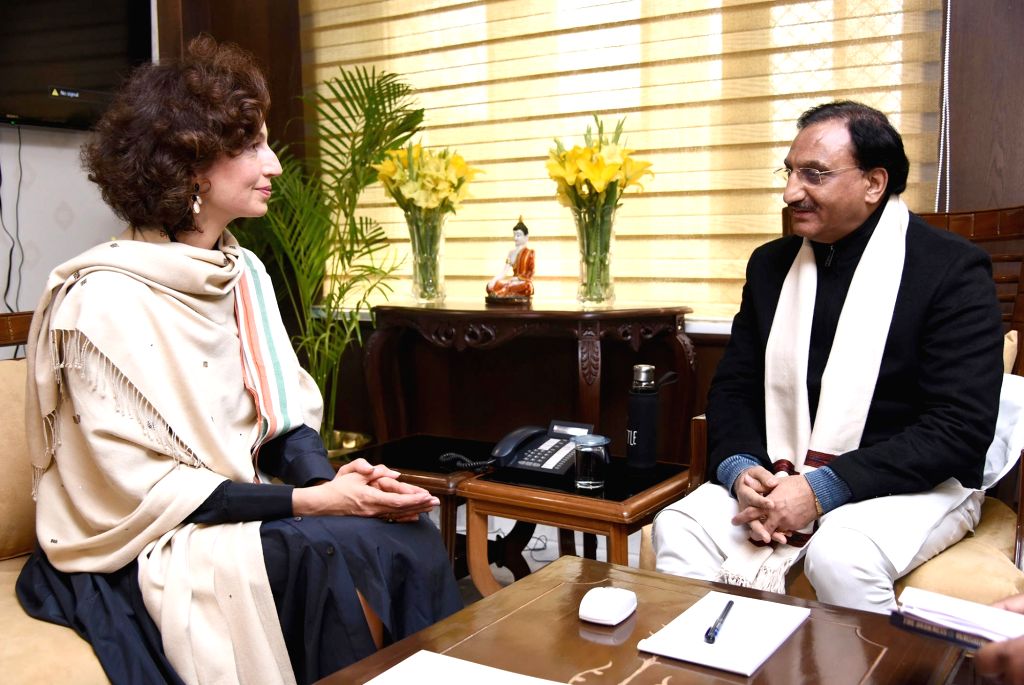UNESCO DG meets Ramesh Pokhriyal 'Nishank