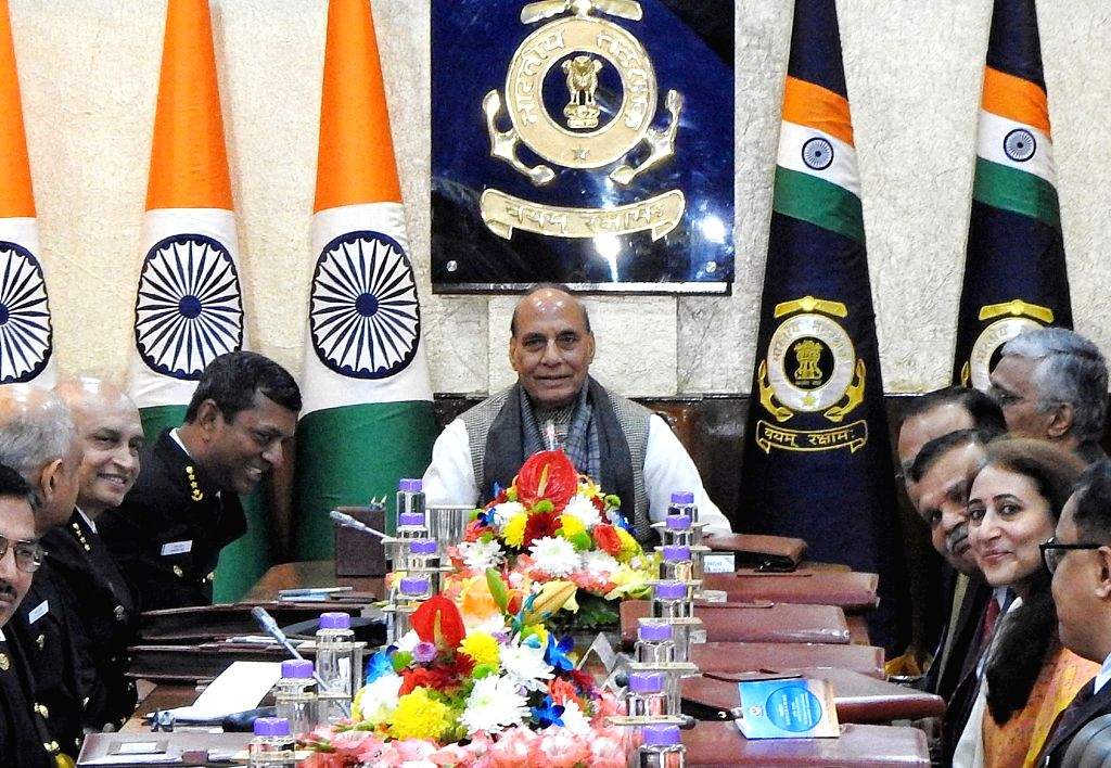 Union Defence Minister Rajnath Singh during the XL Indian Coast Guard ...