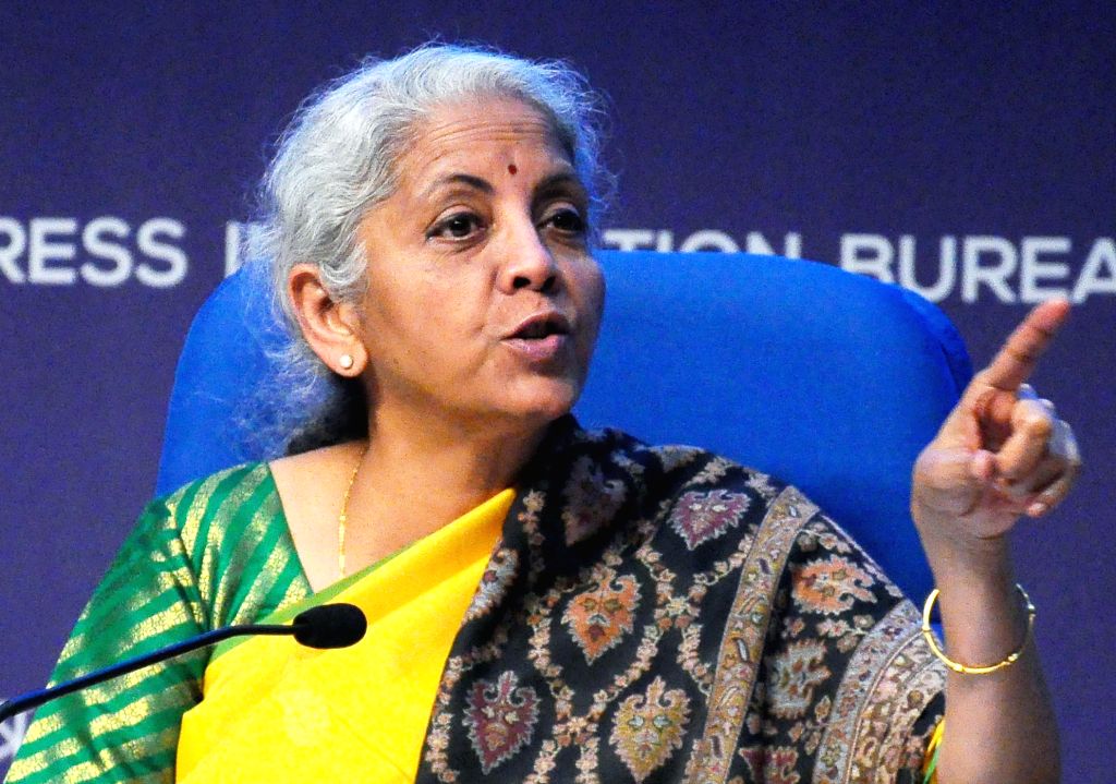 Union Finance Minister Nirmala Sitharaman addresses a post budget press ...