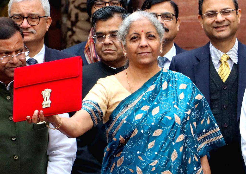 Union Finance Minister Nirmala Sitharaman carrying the Budget tablet ...