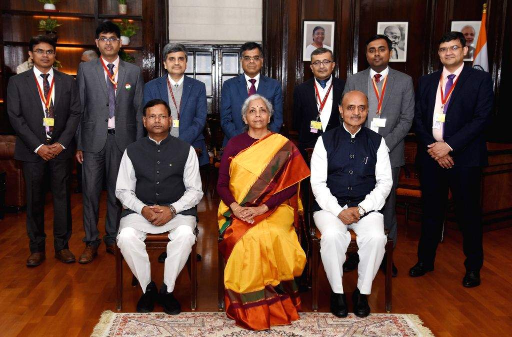 Union Finance Minister Nirmala Sitharaman with Ministers of State ...
