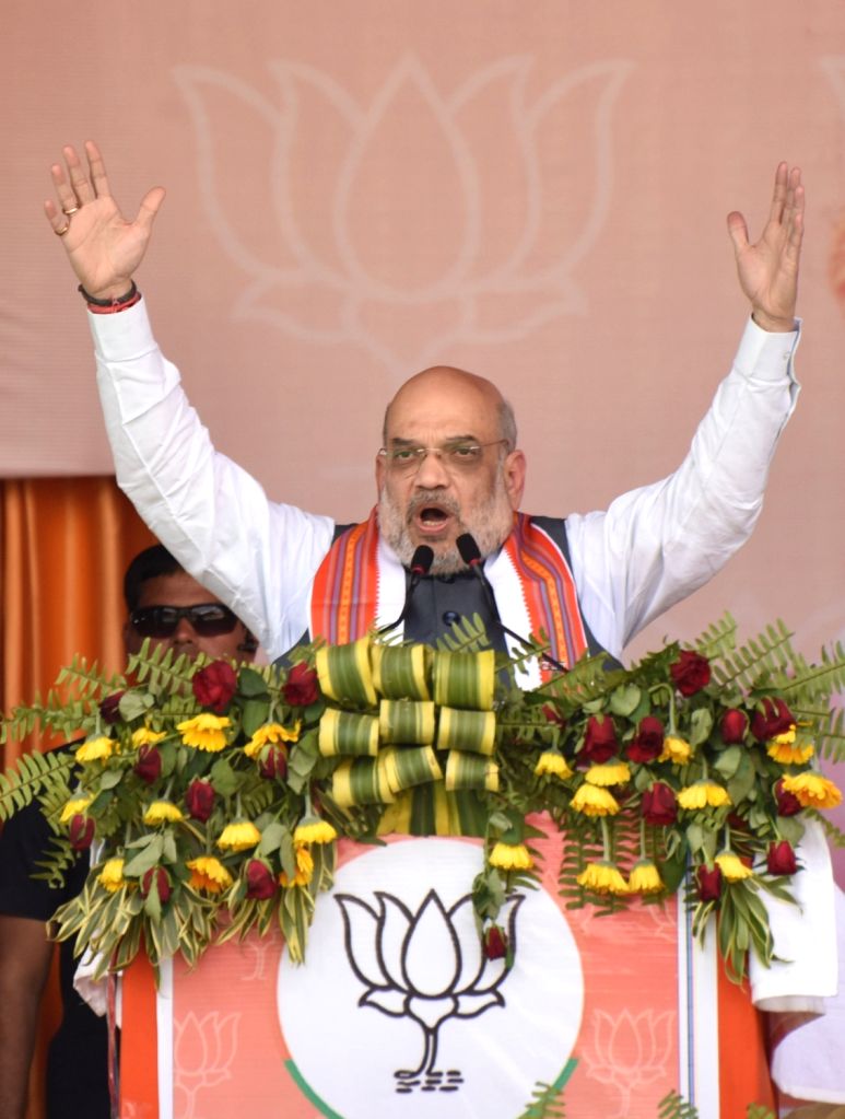 Union Home Minister Amit Shah addresses during a public meeting