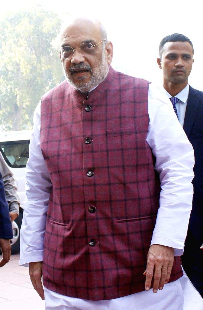 Union Home Minister Amit Shah at Parliament House during the Winter session