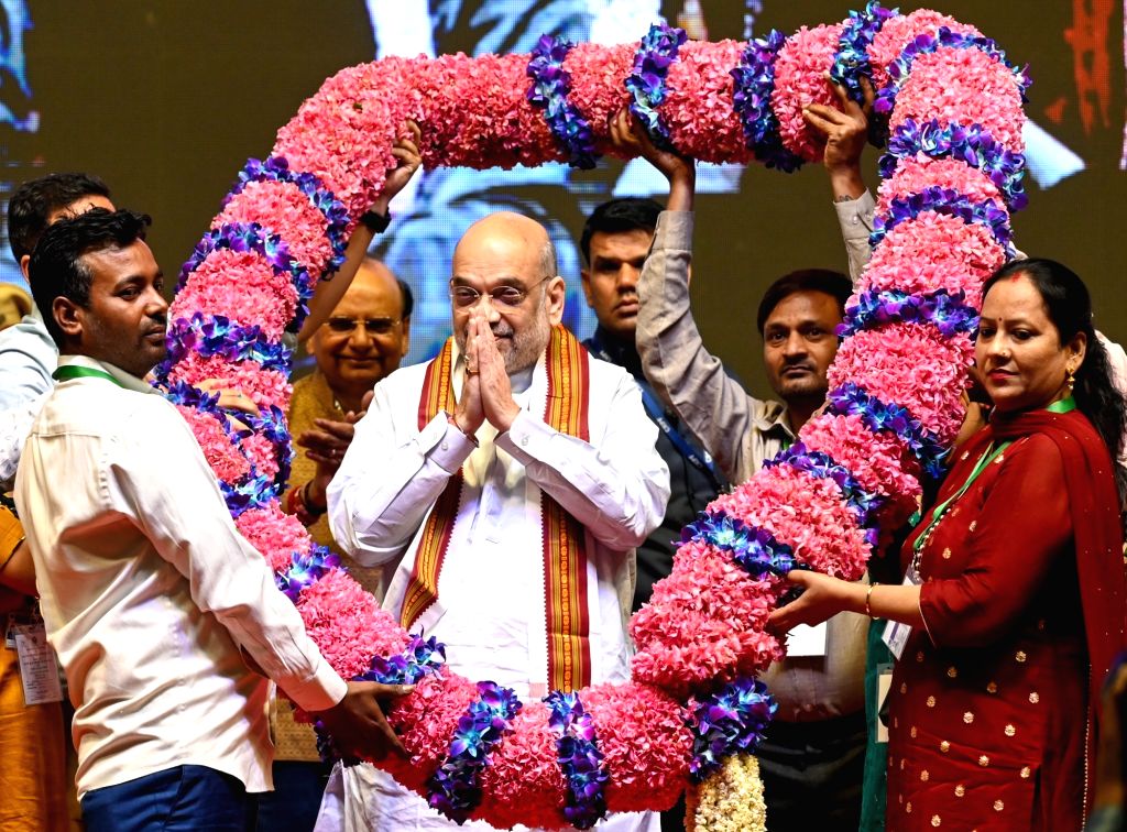 New Delhi : Union Home Minister Amit Shah during a programme to hand ...