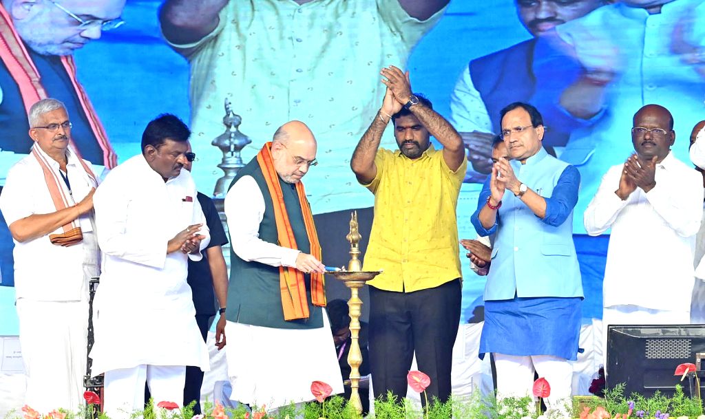 Union Home Minister Amit Shah during the inauguration of various ...