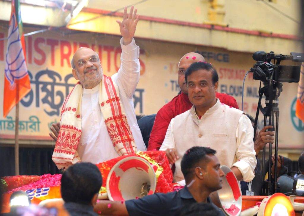 Union Home minister Amit Shah with Assam Chief Minister Himanta Biswa ...