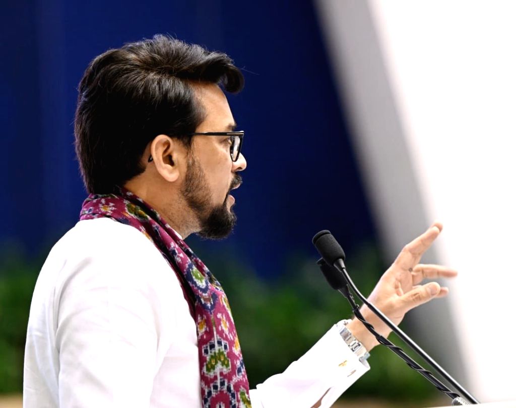 New Delhi: Union Information and Broadcasting Minister Anurag Thakur ...