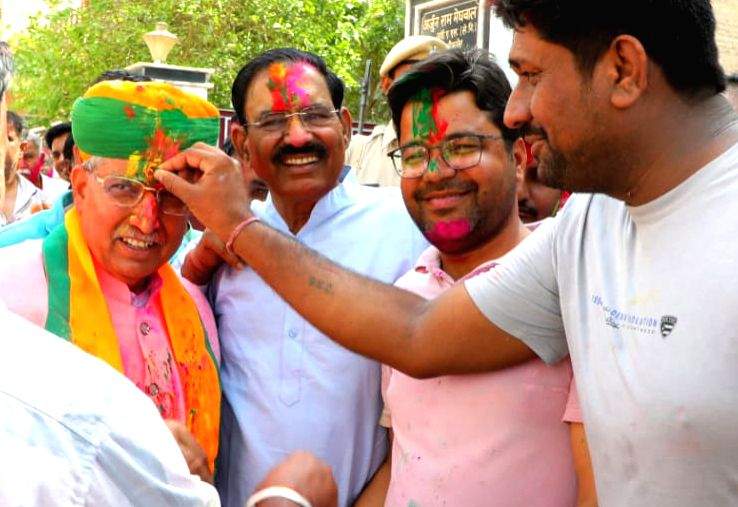 Union Law Minister Arjun Ram Meghwal during Holi celebrations