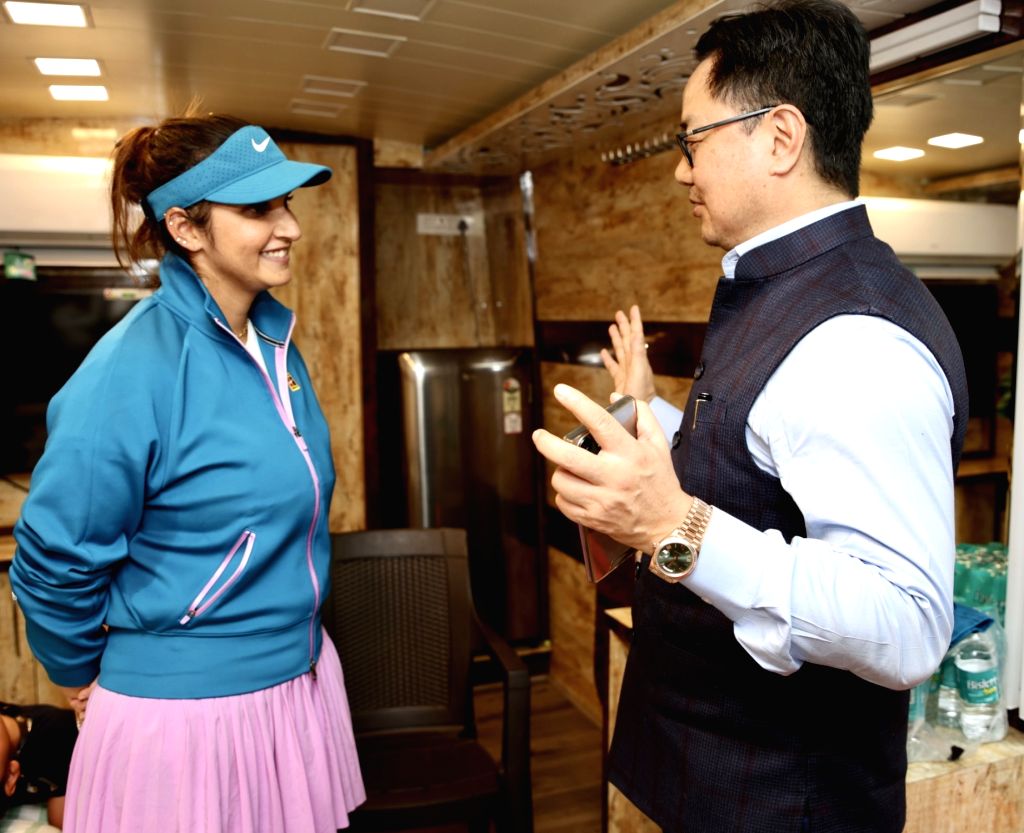 Union Law Minister Kiren Rijiju with tennis player Sania Mirza