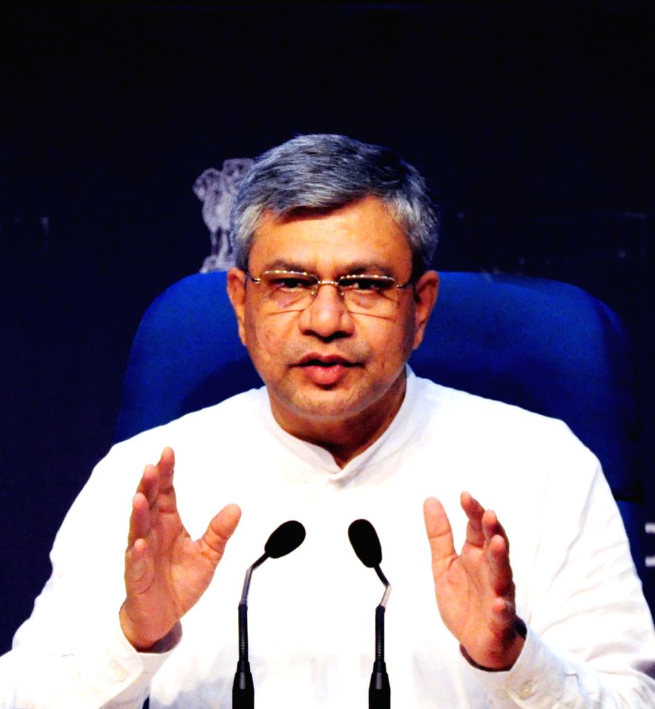 Union Minister Ashwini Vaishnaw addresses a press conference