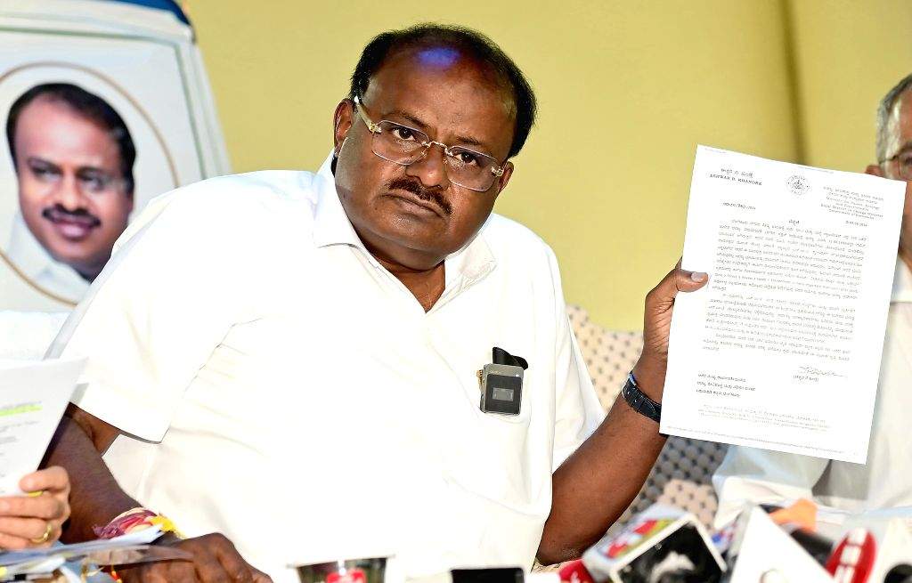 Union Minister HD Kumaraswamy during a press conference of HMT watches