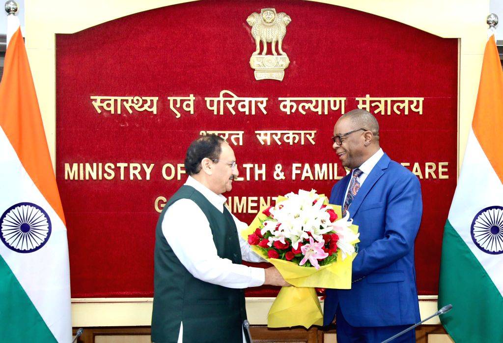 Union Minister JP Nadda meets the Minister of Health and Child Care of ...