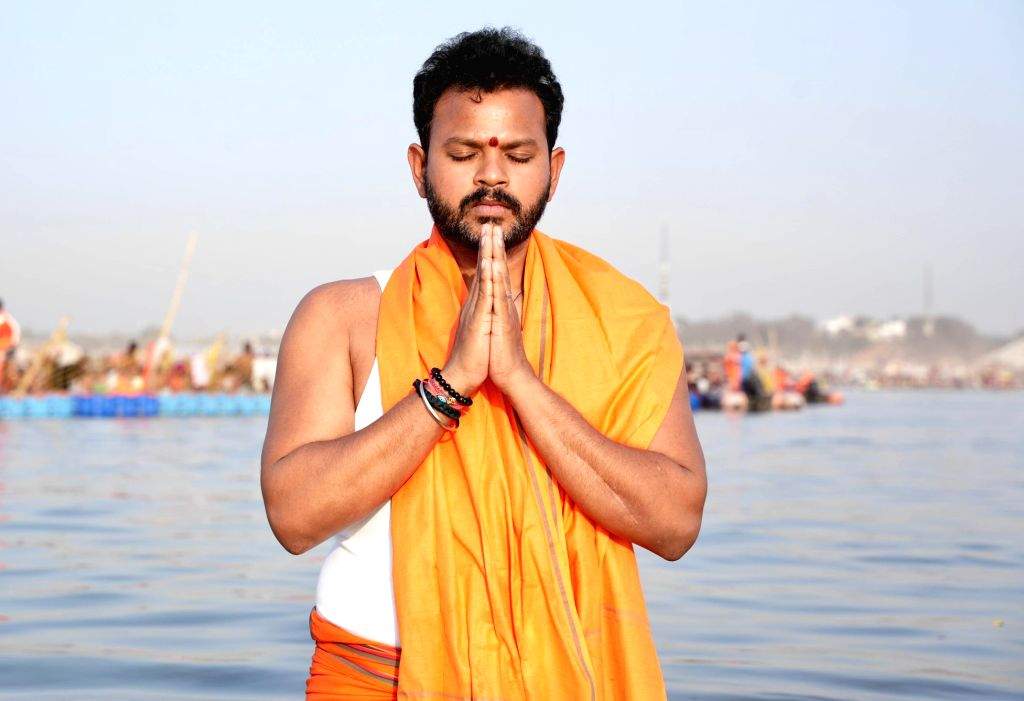 Union Minister of Civil Aviation Kinjarapu Ram Mohan Naidu takes a holy ...