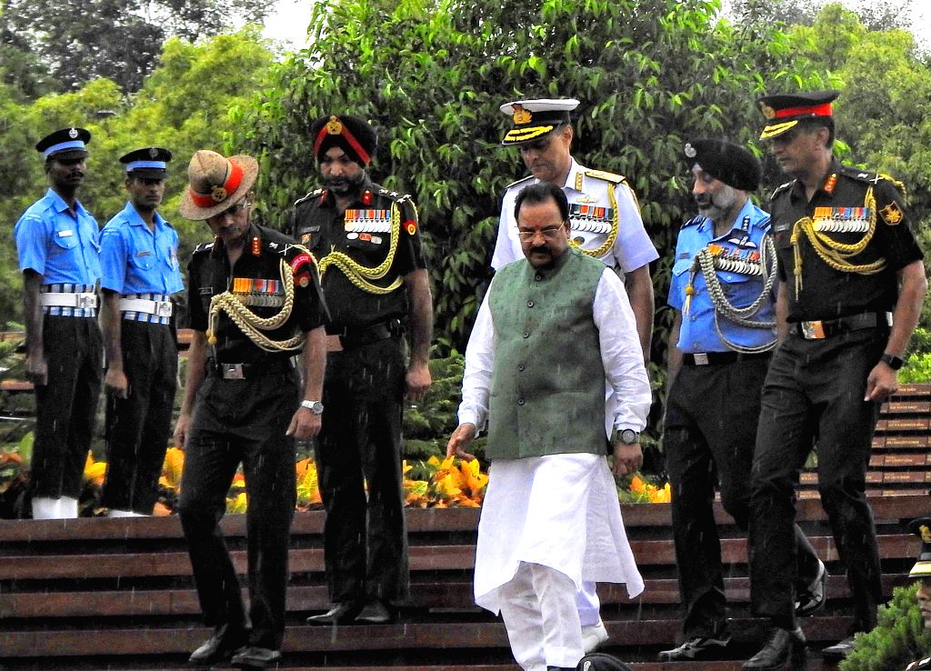 Union Minister of State for Defence Ajay Bhatt during a wreath laying ...