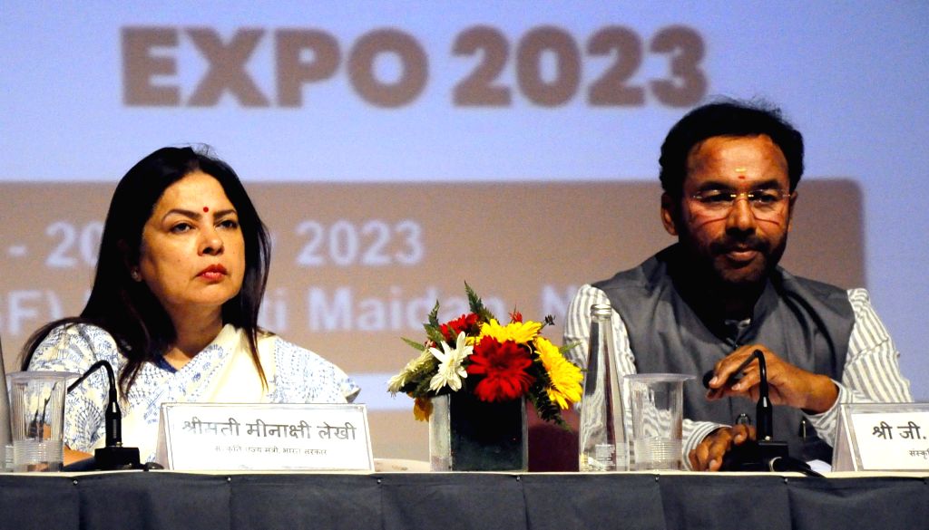 New Delhi : Union Ministers G. Kishan Reddy and Meenakshi Lekhi during ...