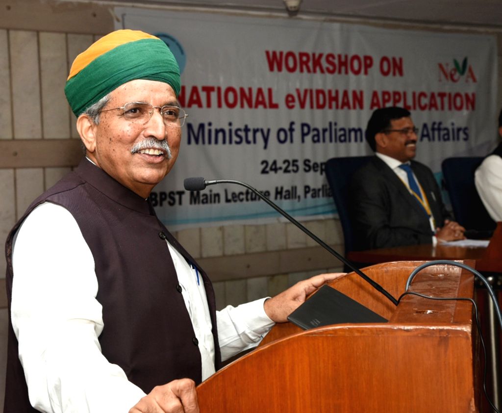 Arjun Ram Meghwal at workshop on National e-Vidhan Application